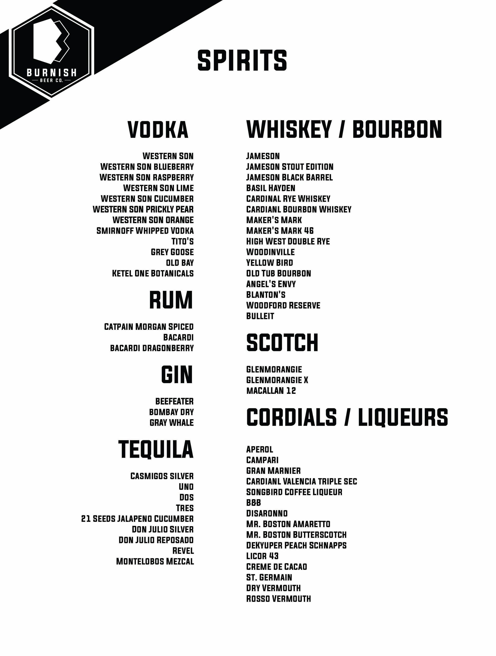 Cocktail Menu