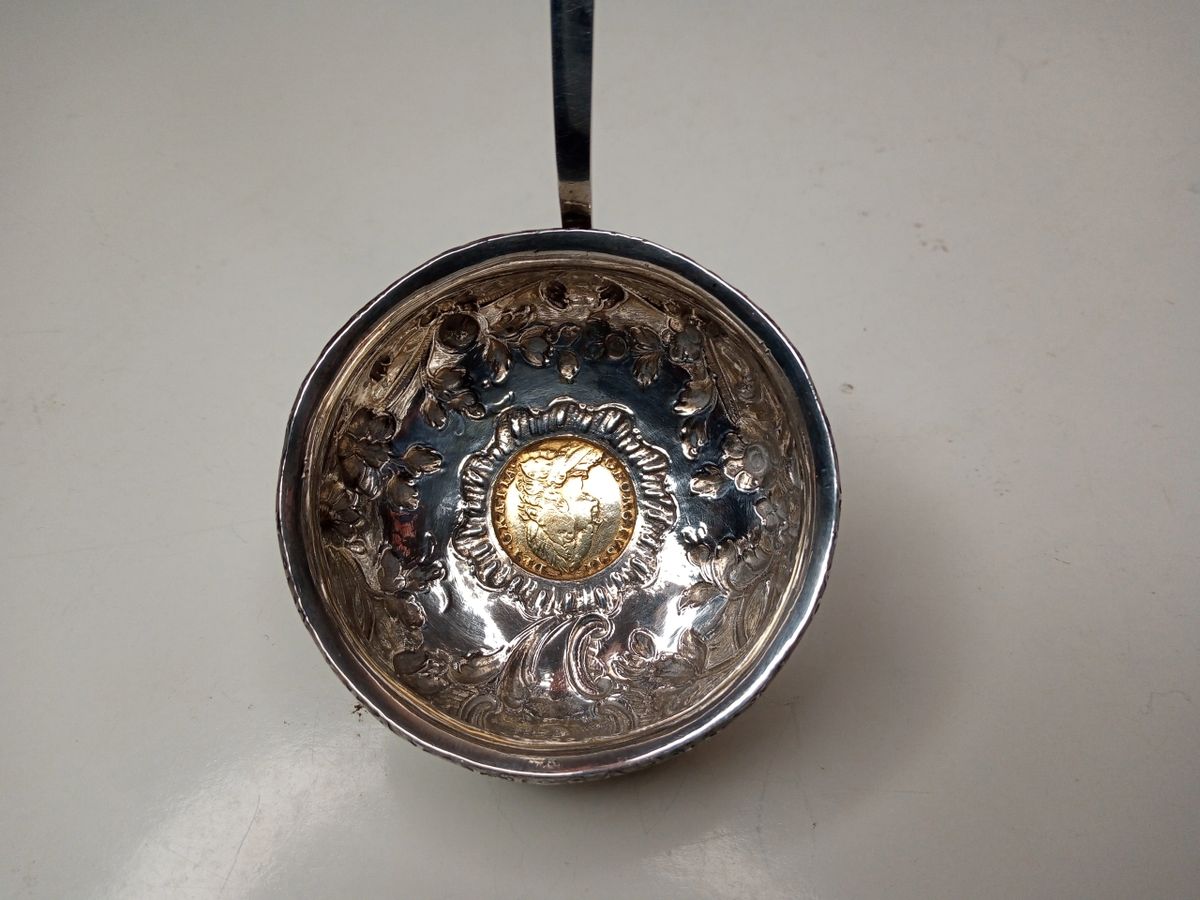 18th Century Toddy Ladle, George II coin dated 1758