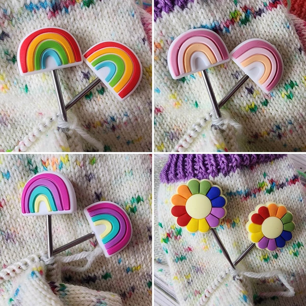 RAINBOW Stitch stoppers | Needle Protectors - RAINBOWS - SET