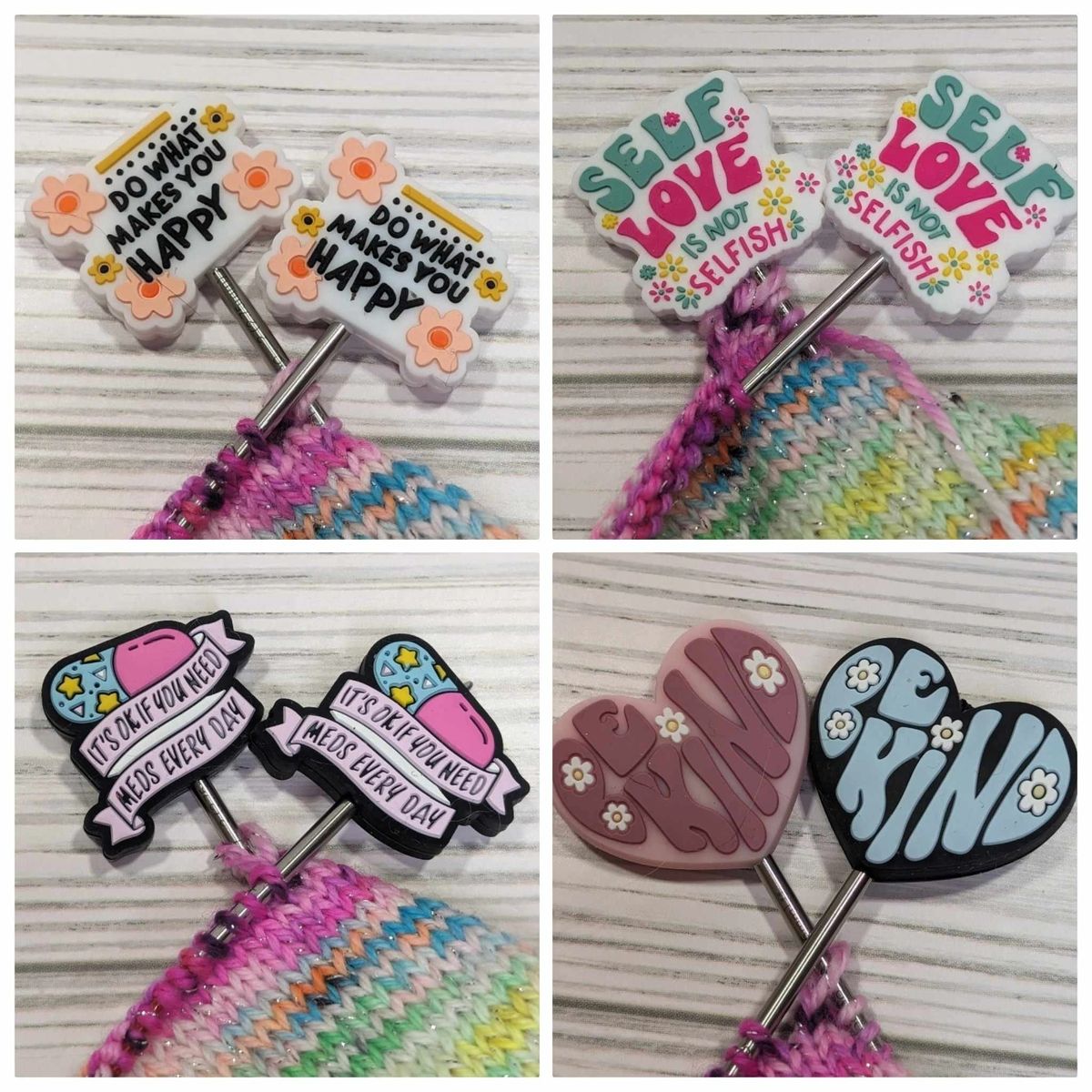 Self Love, Happy, meds, be kind stitch stoppers | Needle Protectors ...
