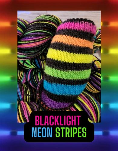 BLACKLIGHT NEON Rainbow Stripes PRE ORDER| Self-striping yarn | Wool ...