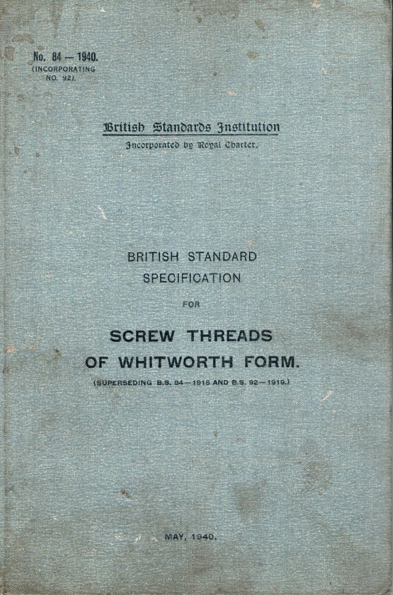 Screw Threads of Whitworth Form