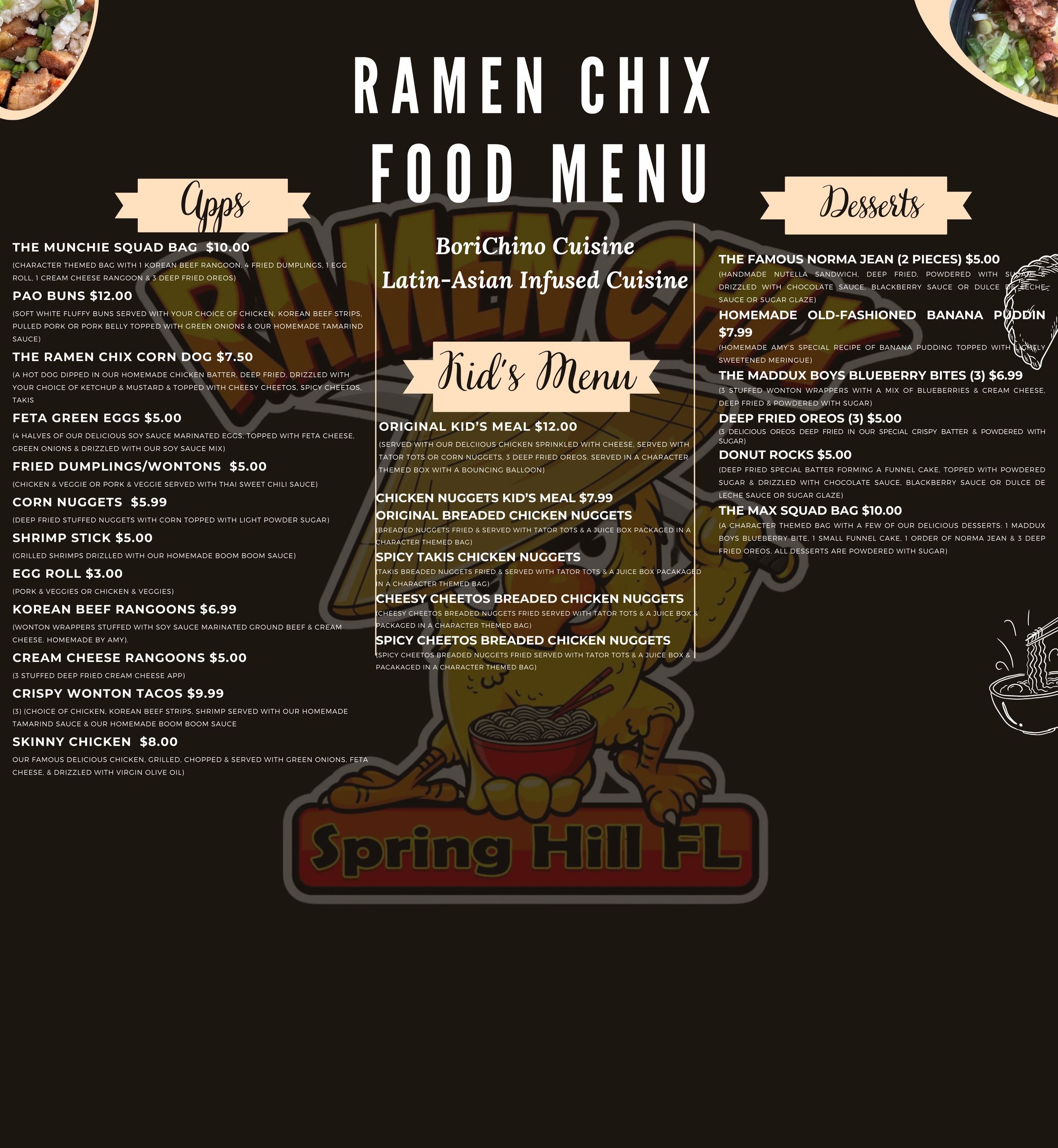 Menu Page 1 of 2