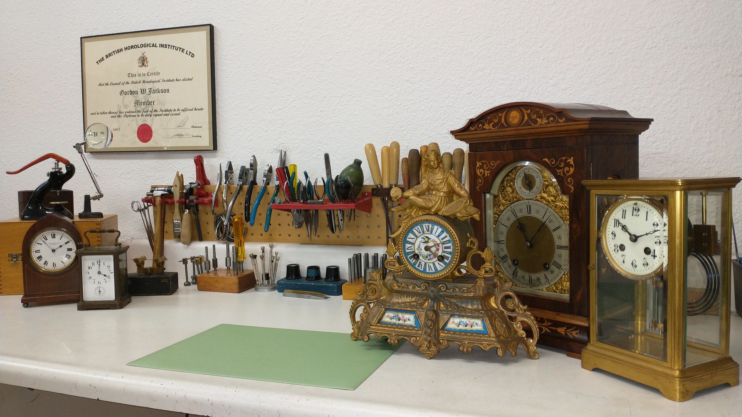 antique clock repair, watch repair Gordon's clock soup gallery