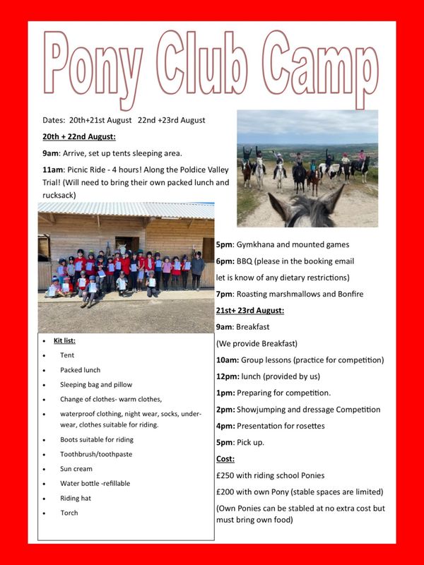 Pony Camp | Horse Riding Cornwall