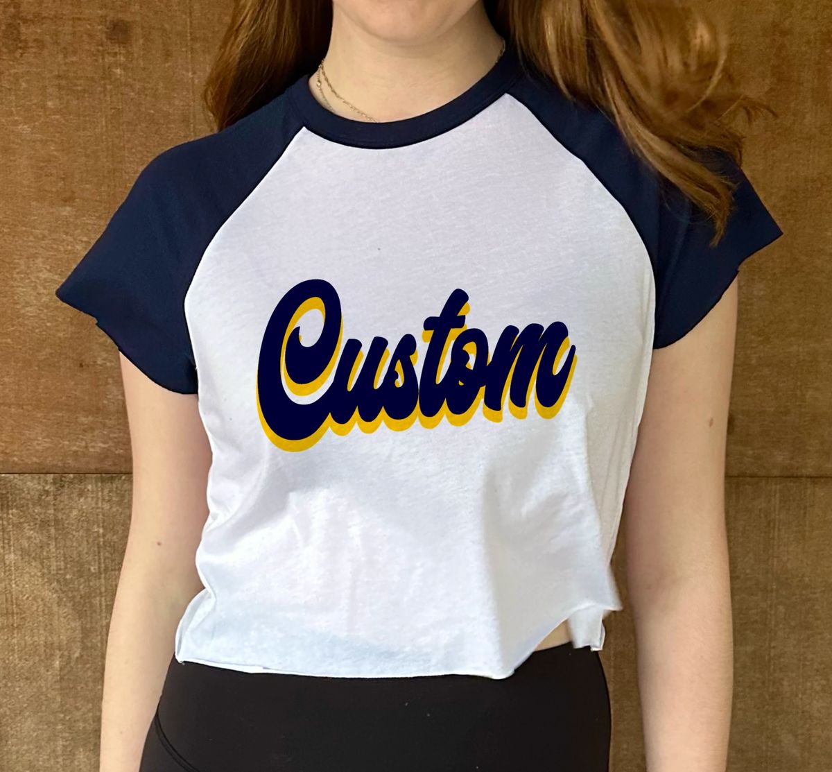 Varsity Swirl Shadow Baseball Cropped Tee