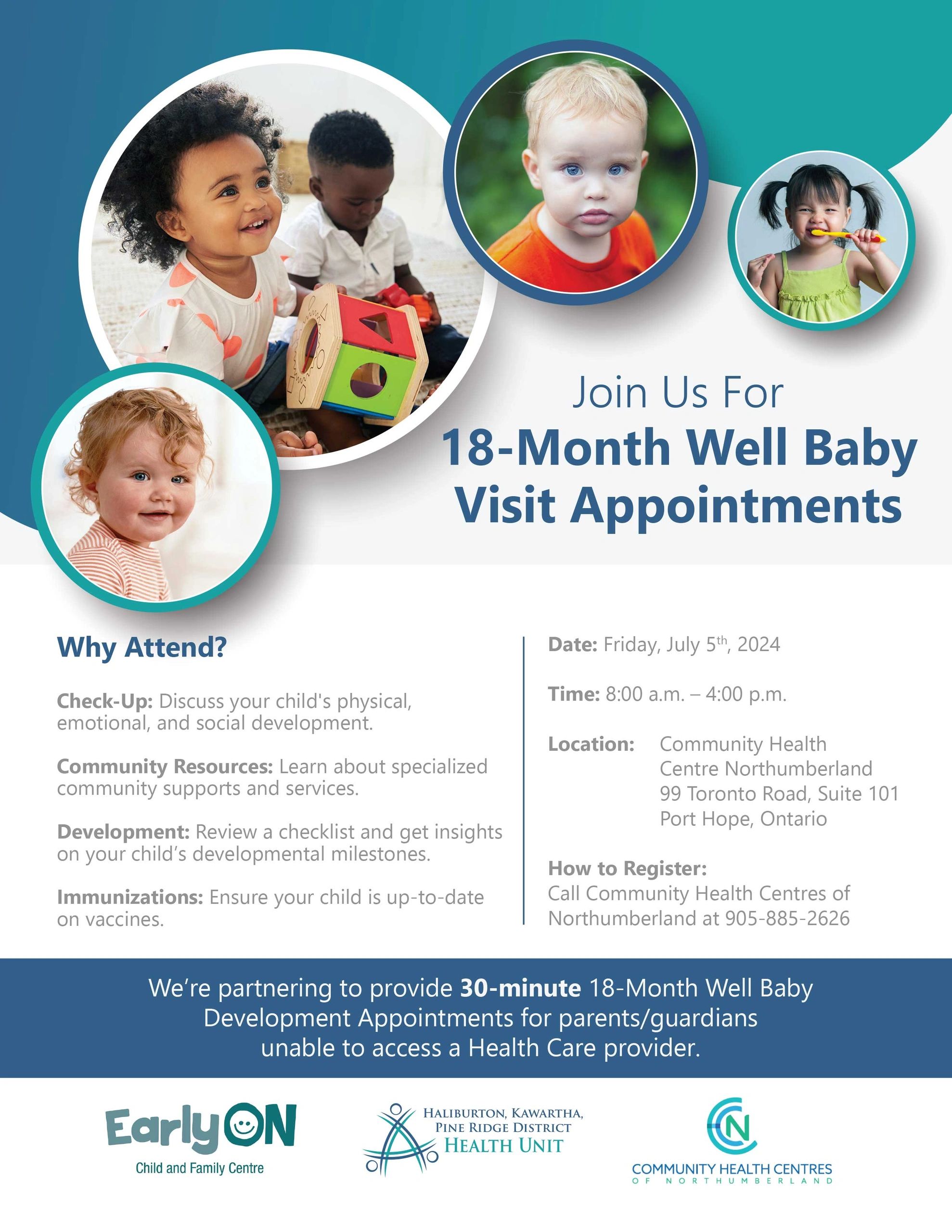 18-Month Well Baby Appointments for families with no provider