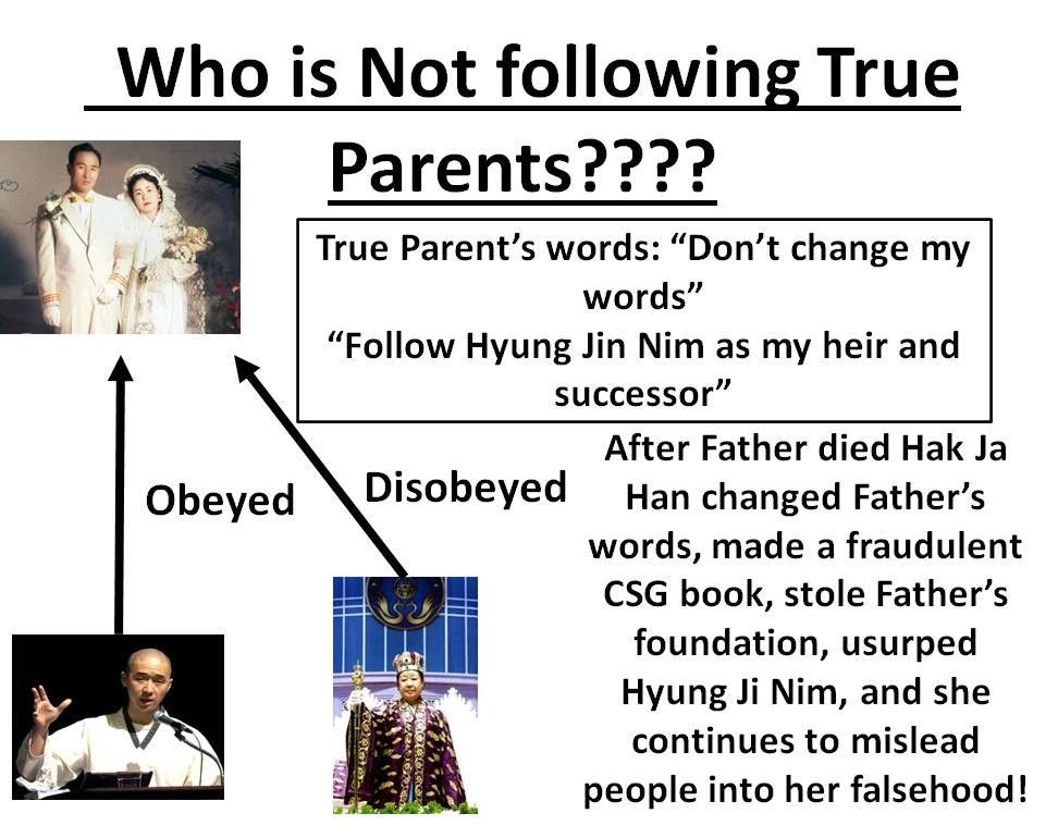 WHO IS NOT FOLLOWING TRUE PARENTS????