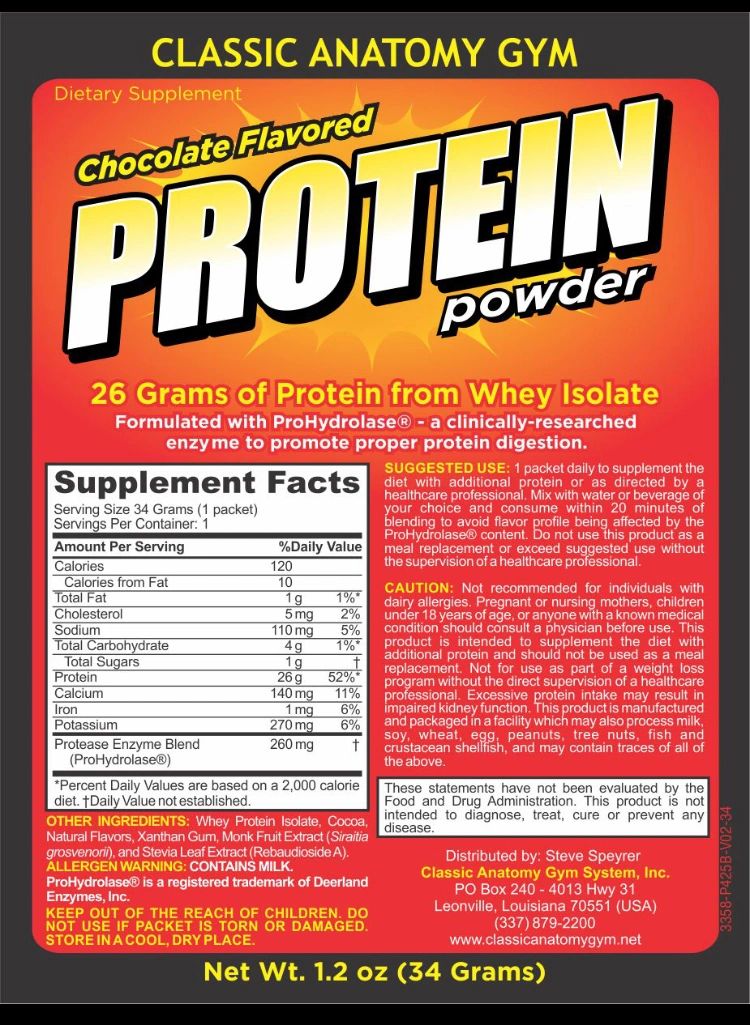 VANILLA or CHOCOLATE PROTEIN POWDER
