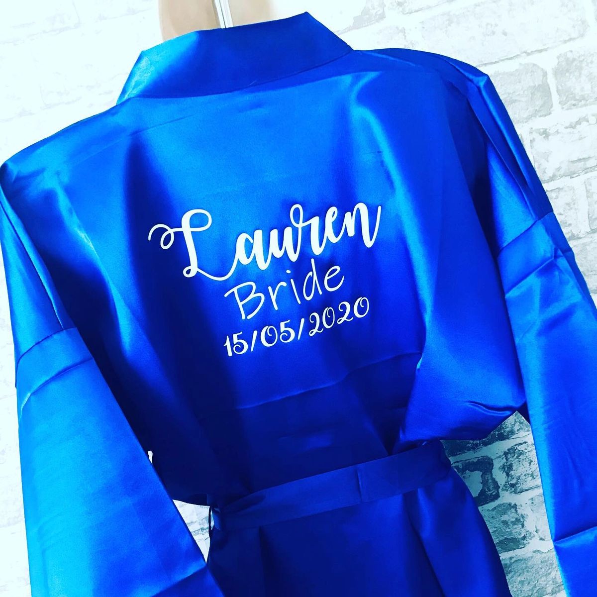 Royal Blue Satin Robe-