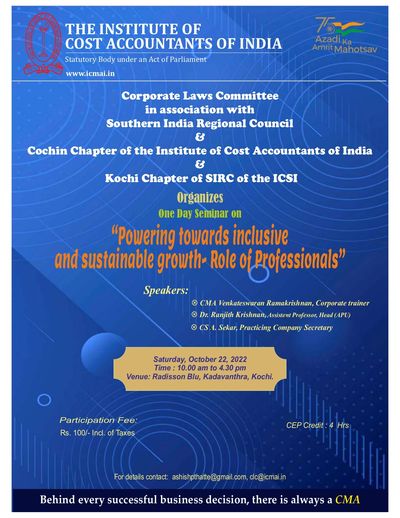 The Institute of Cost Accountants of India, Cochin Chapter - online