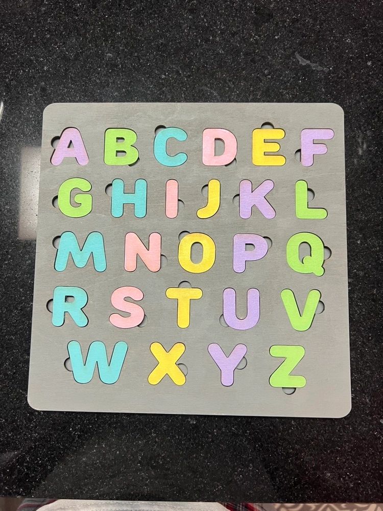 kid’s alphabet puzzle 10”x10” glowforge kit
