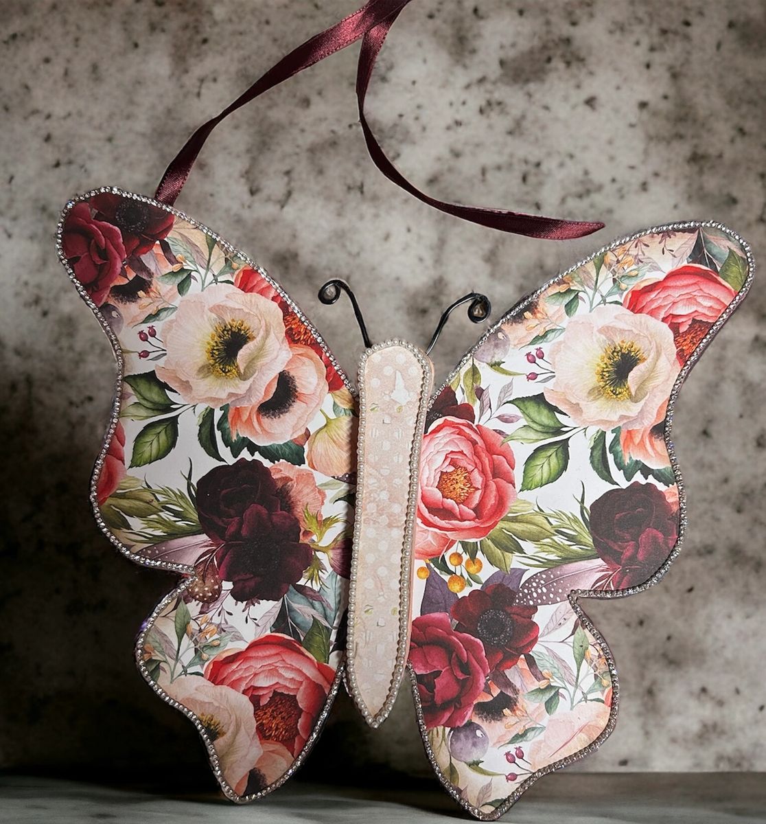 Set of 2- wood butterflies.