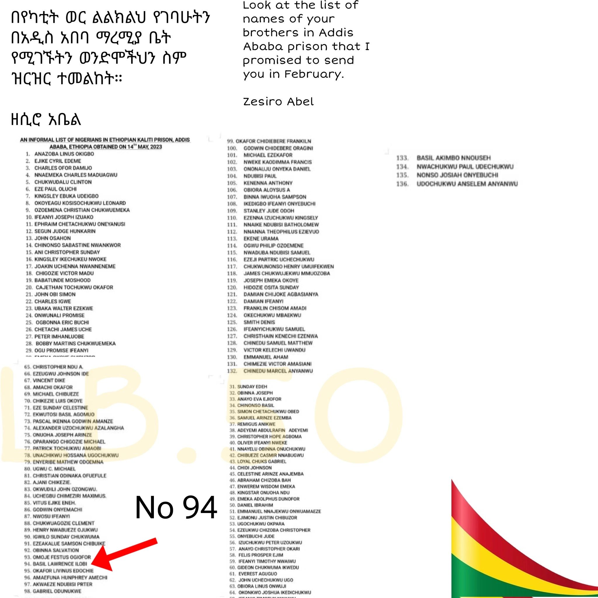 Basil Lawrence Ilobi No. 94 on Kaliti prison list dies