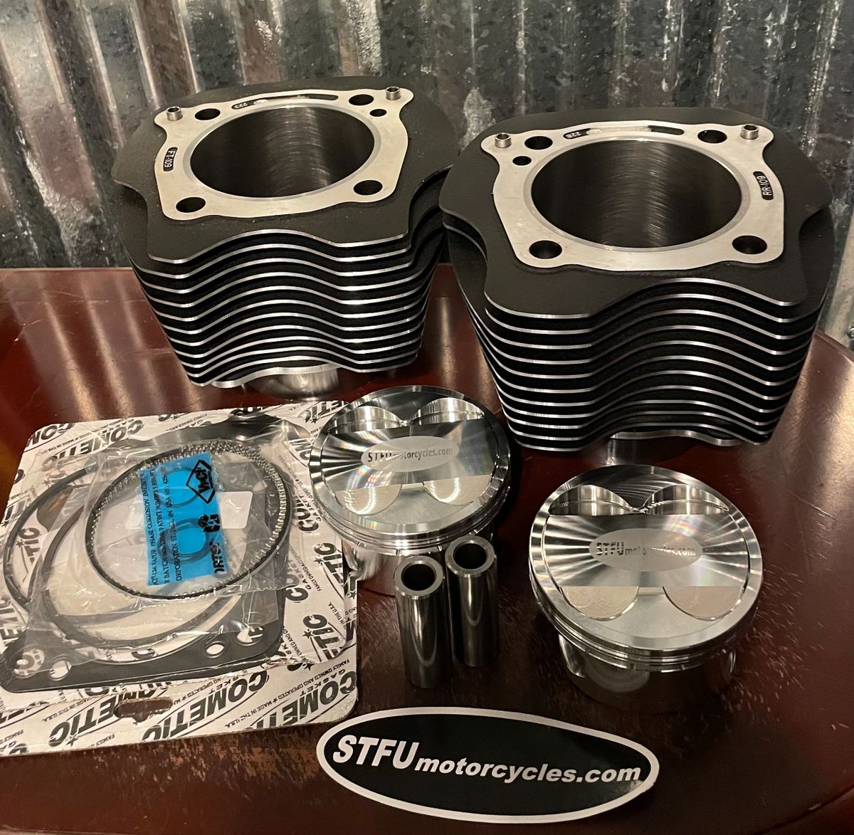 STFU Motorcycles 107" to 128" (Wrinkle Black) Bolt-In Big Bore Piston ...