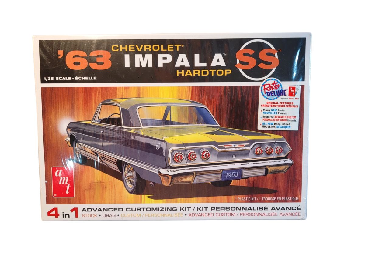 AMT 1963 Chevrolet Impala SS Hardtop 1:25 Scale 4-N-1 Plastic Model Car Kit