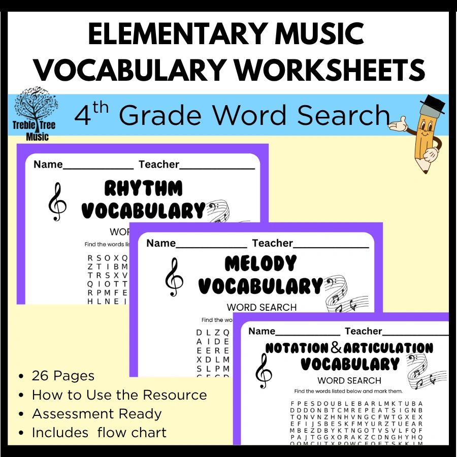 Making Music Vocabulary Fun With 4th Grade Word Search