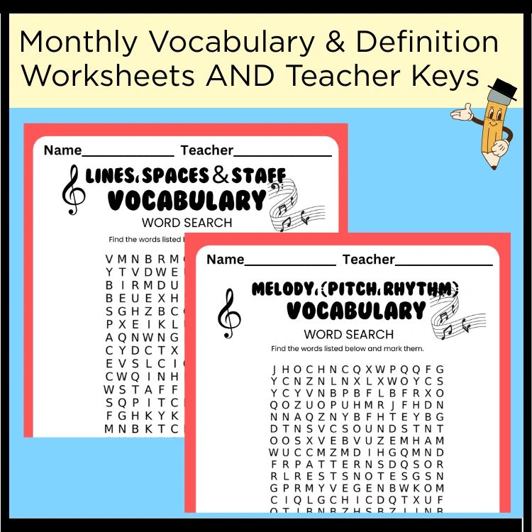 3rd Grade Music Vocab Made Fun with Word Search