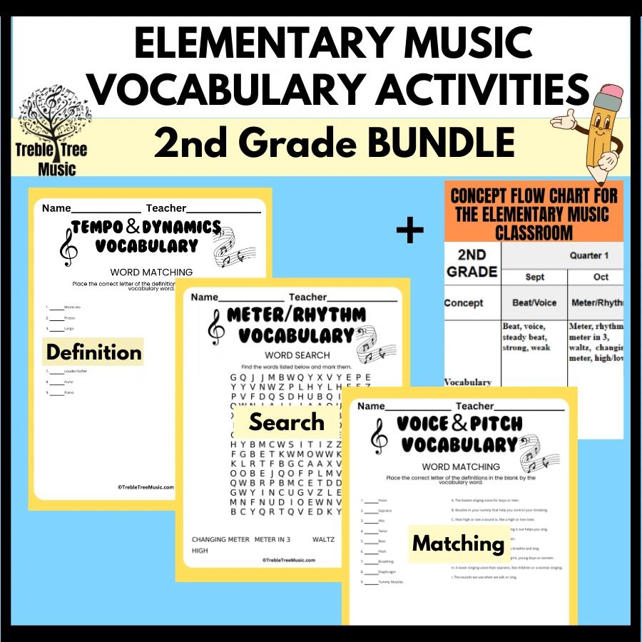 2nd Grade Music Vocabulary Success Resource BUNDLE