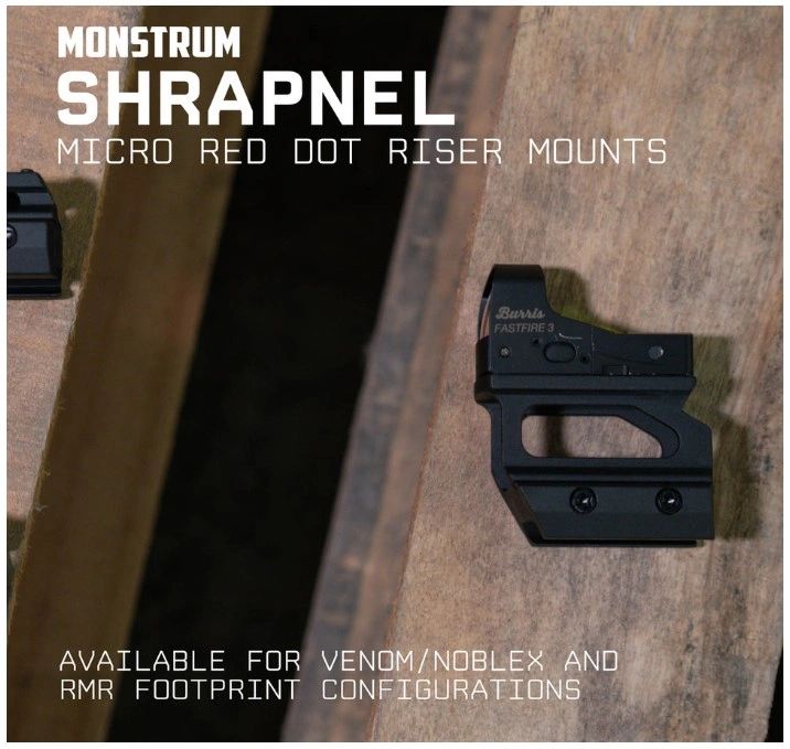 MONSTRUM TACTICAL SHRAPNEL SERIES RMR MICRO RED DOT RISER MOUNT