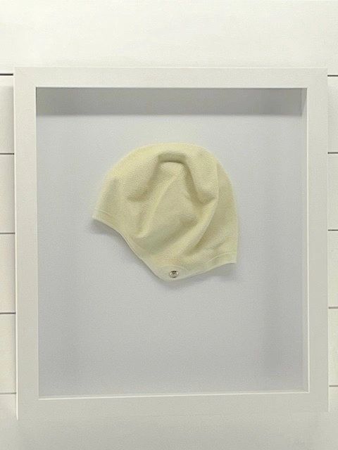 Vintage Creamy White Swim Cap #23150 (18Wx2Dx20L)