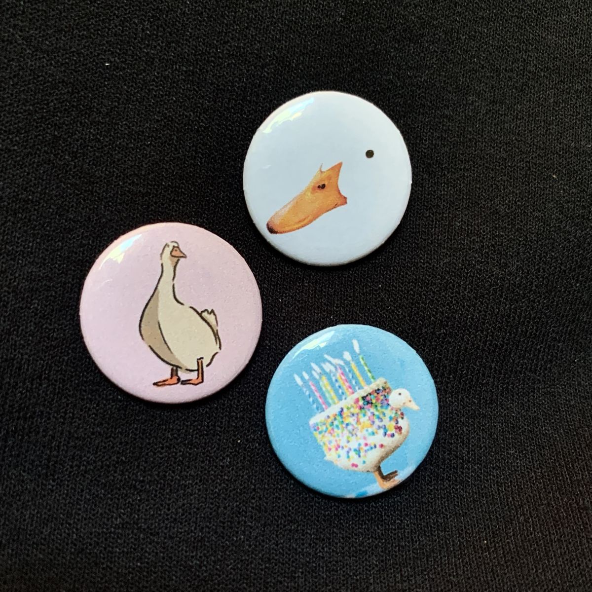 [Wrinkle] Duck Face Round Button/ Pin Set of 3