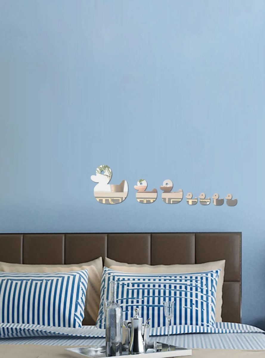 7pcs Duck Design Mirror Wall Sticker