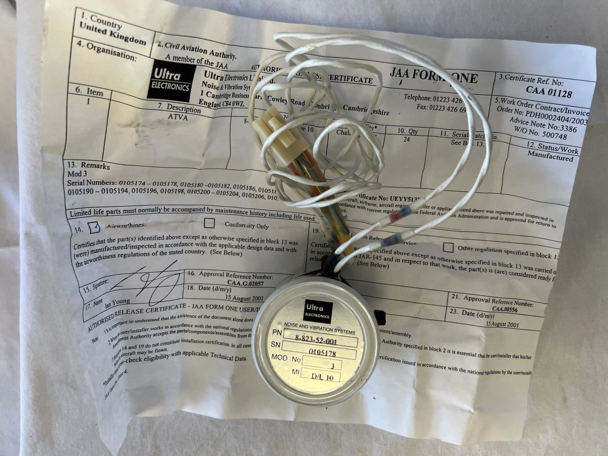 8-823-52-001 Actuator ATVA assembly new with JAA Form One