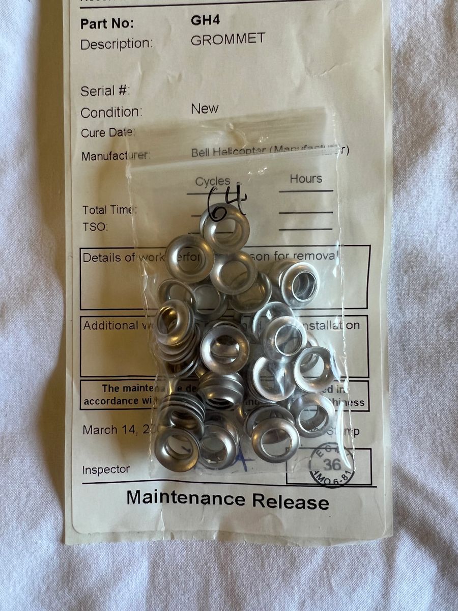 GH4 Grommet new with 145 trace, includes 64