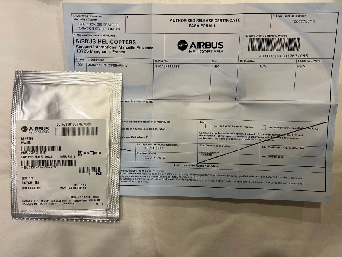 350A27119123 Bearing new with EASA Form 1