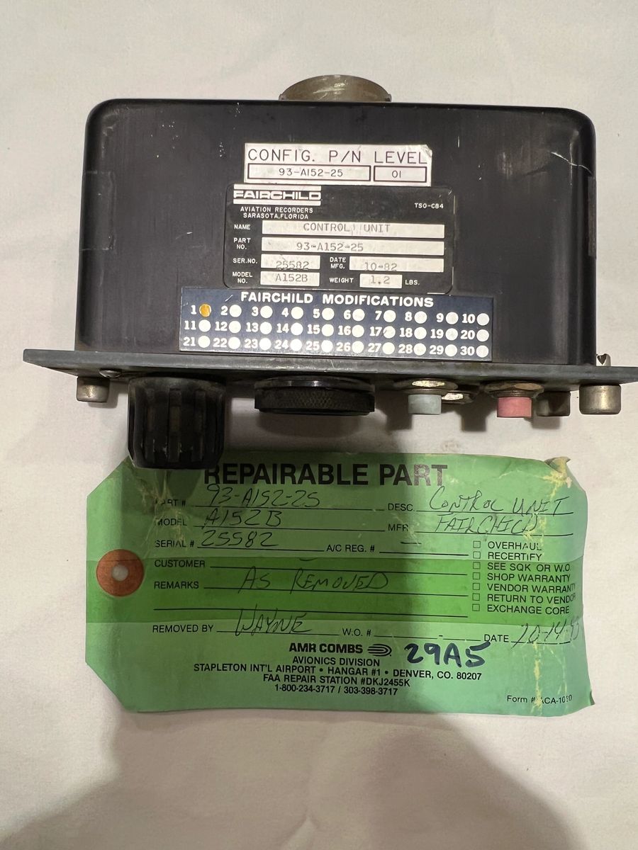 93-A152-25 Control unit as removed with trace