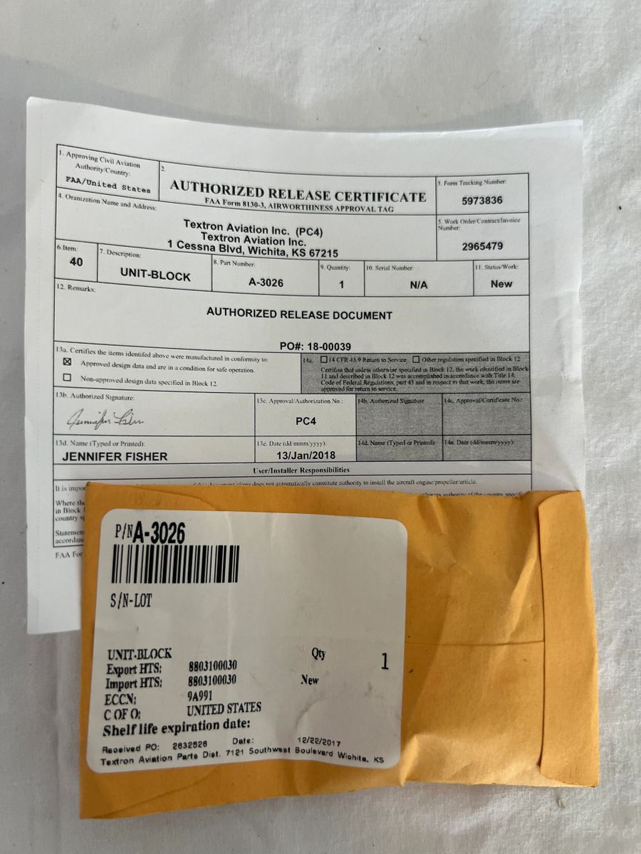 A-3026 Unit block new with 8130