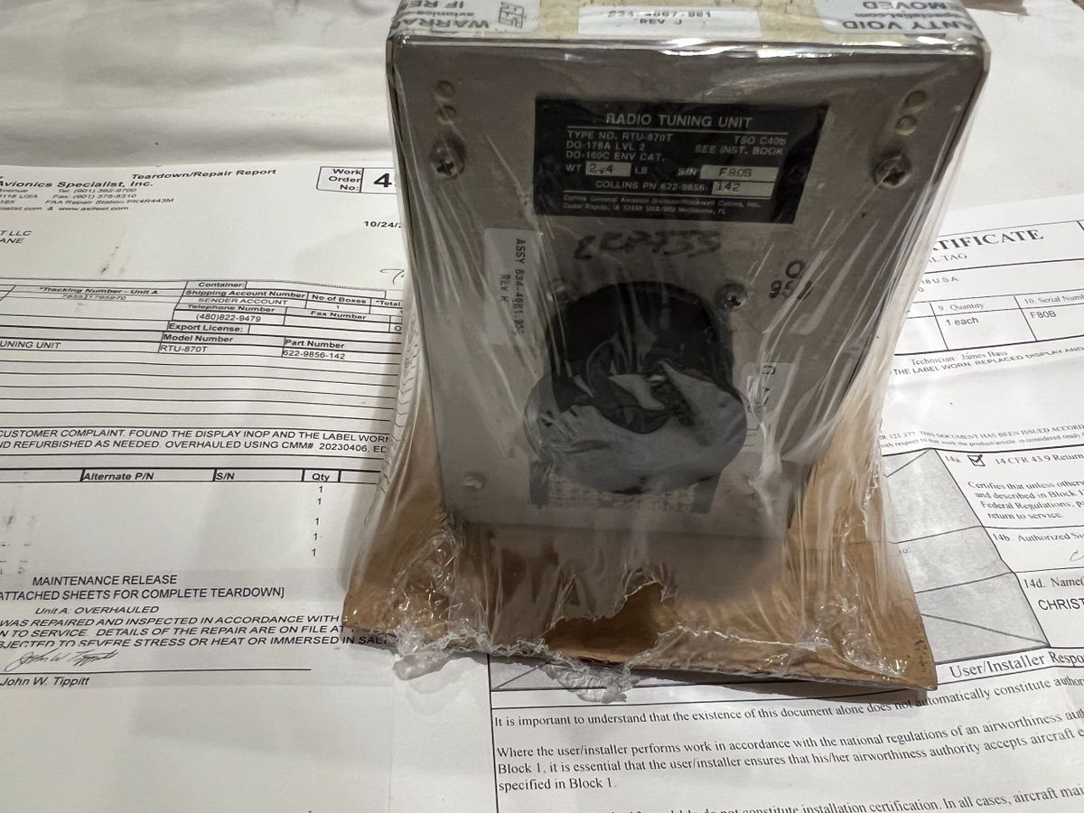 622-9856-142 RTU-870T radio tuning unit overhauled with 8130