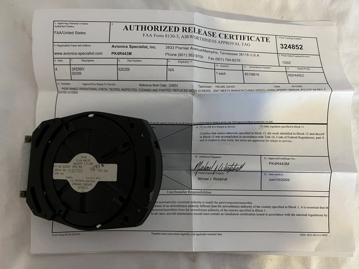 620359 Thin flux valve repaired with 8130