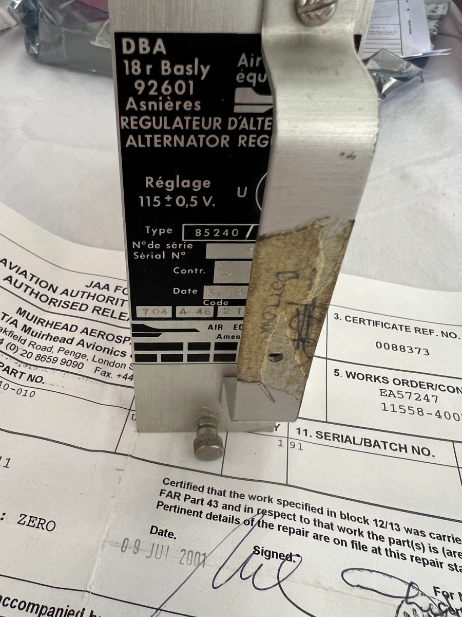 85240-010 PCB voltage regulator with JAA Form 1