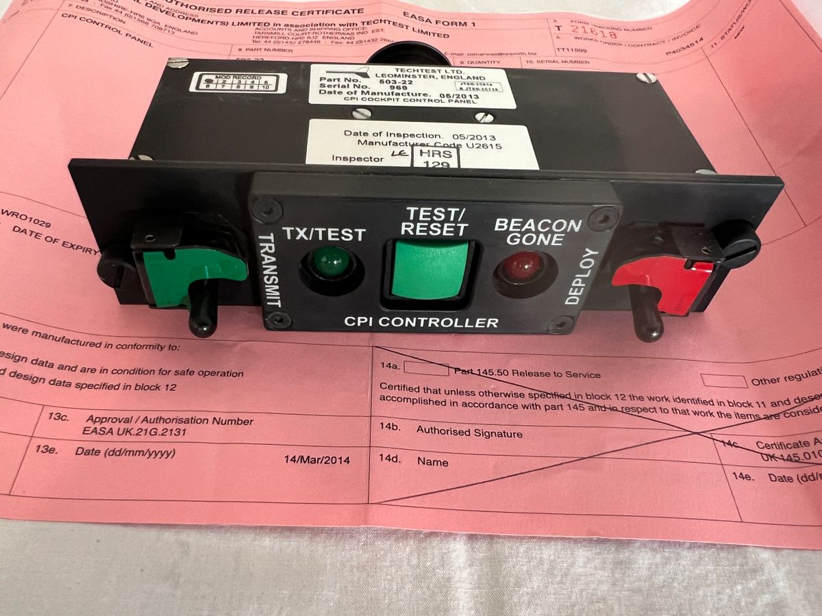 503-22 Cockpit control panel new with EASA Form 1