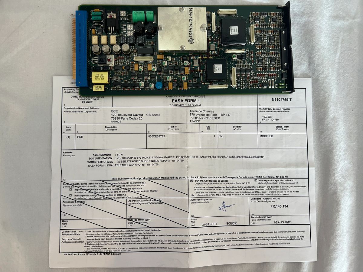 830CE03Y13 Circuit card assembly with EASA Form 1