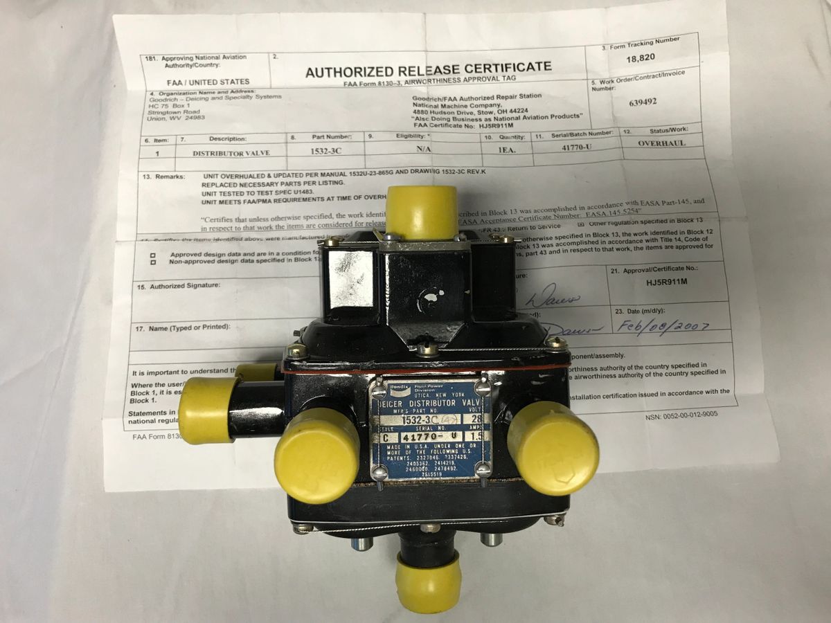 101-384144-1 Valve assembly 1532-3C overhauled with 8130 outright