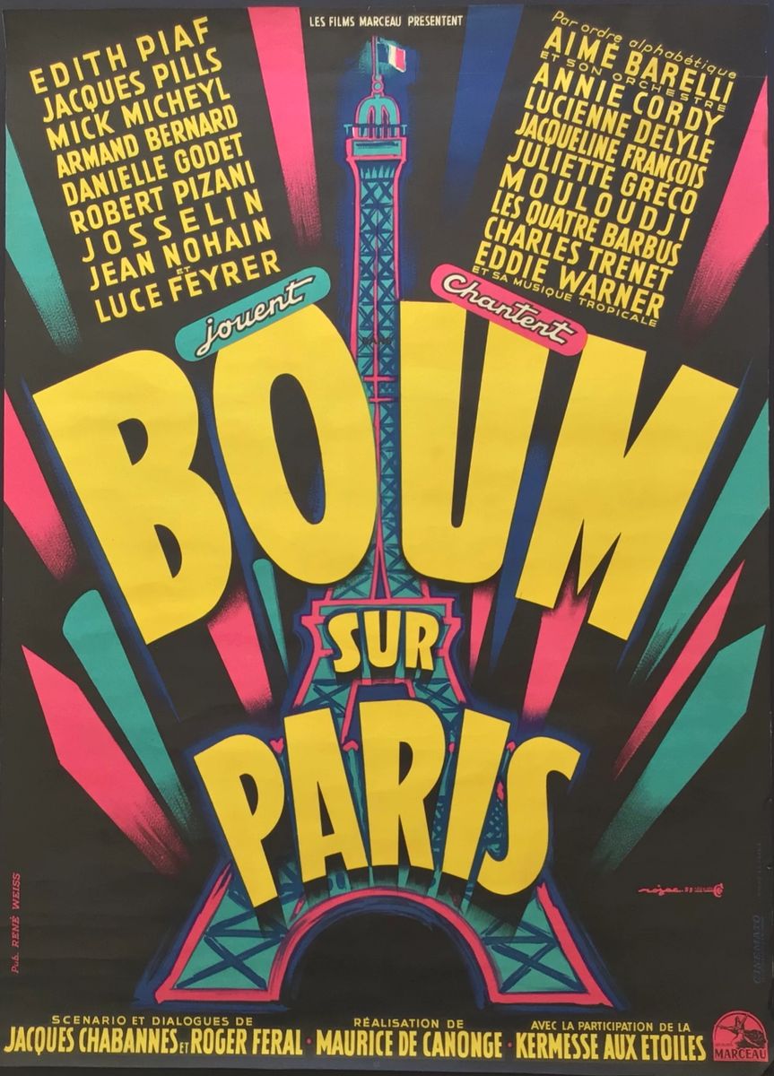 1953, "BOUM SUR PARIS", by M. de Canonge, Original Movie Poster by ...