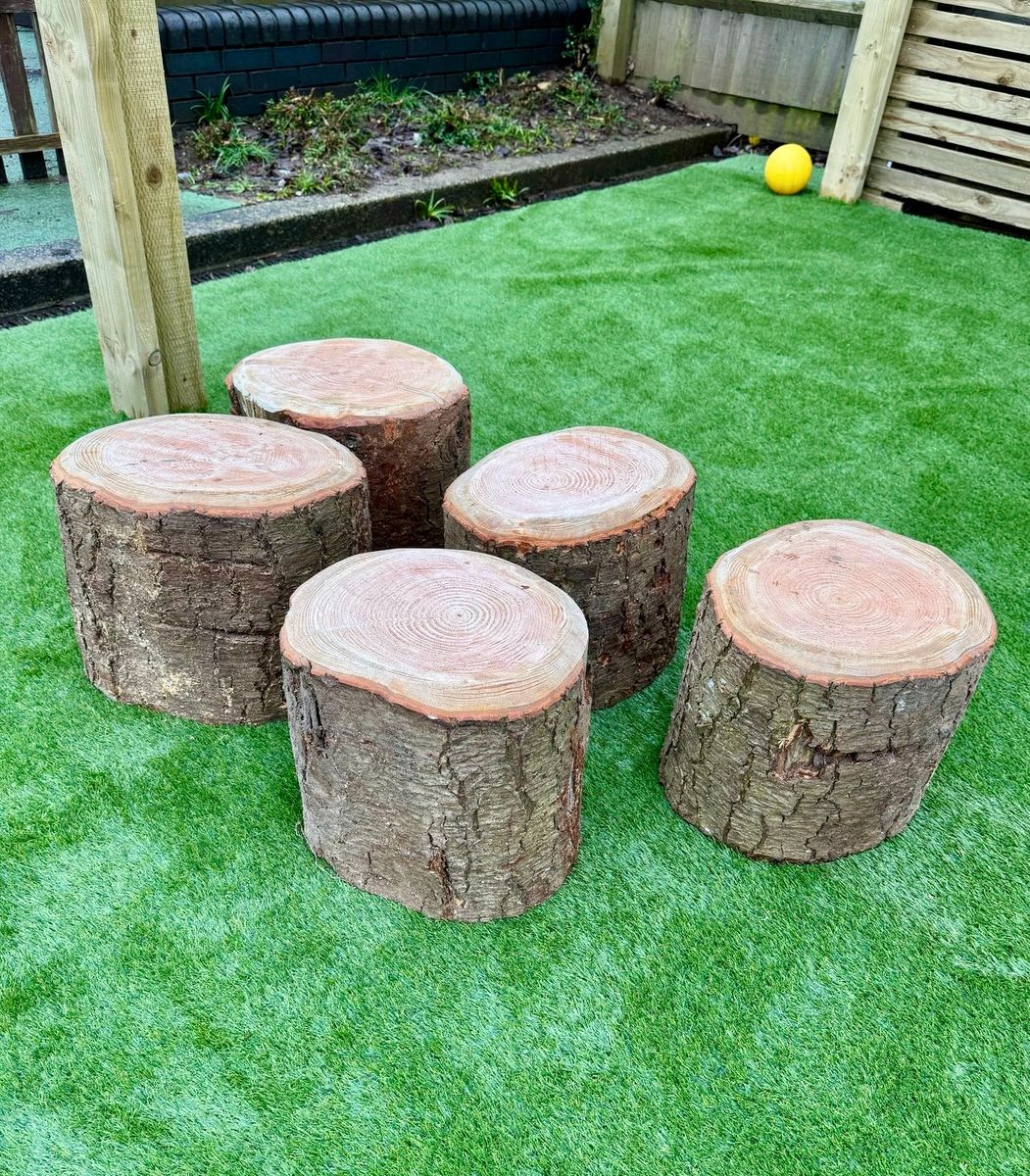 Rustic Log Stools x 5