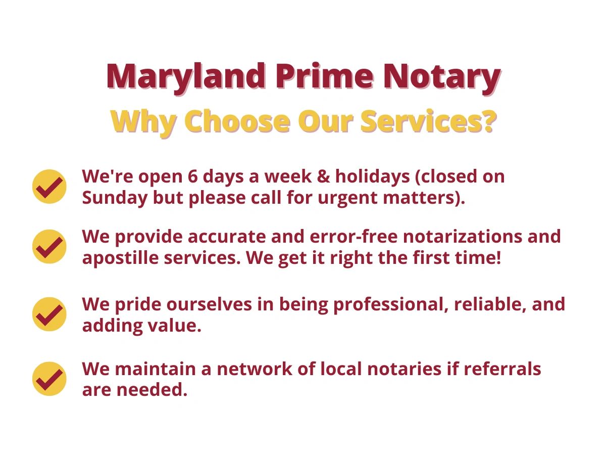 Why Choose Maryland Prime Notary?