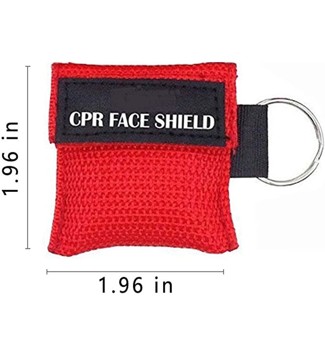 (RED) CPR Keychain Ring Emergency Kit CPR Face Shields Mask