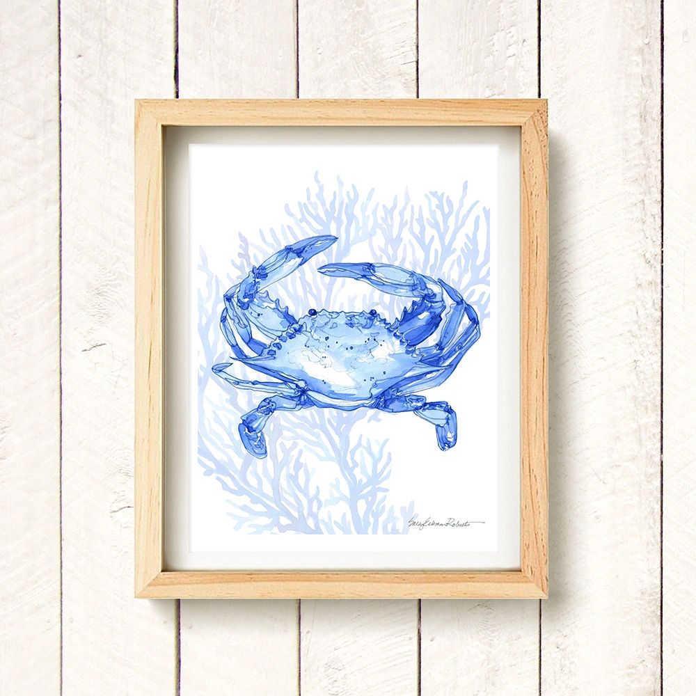 Indigo Ocean Crab Print
