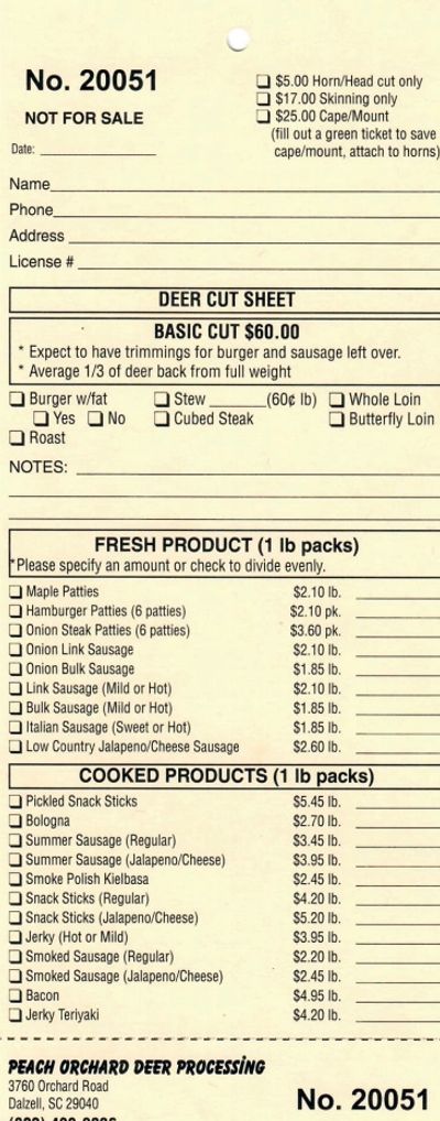 Deer | Peach Orchard Deer Processing