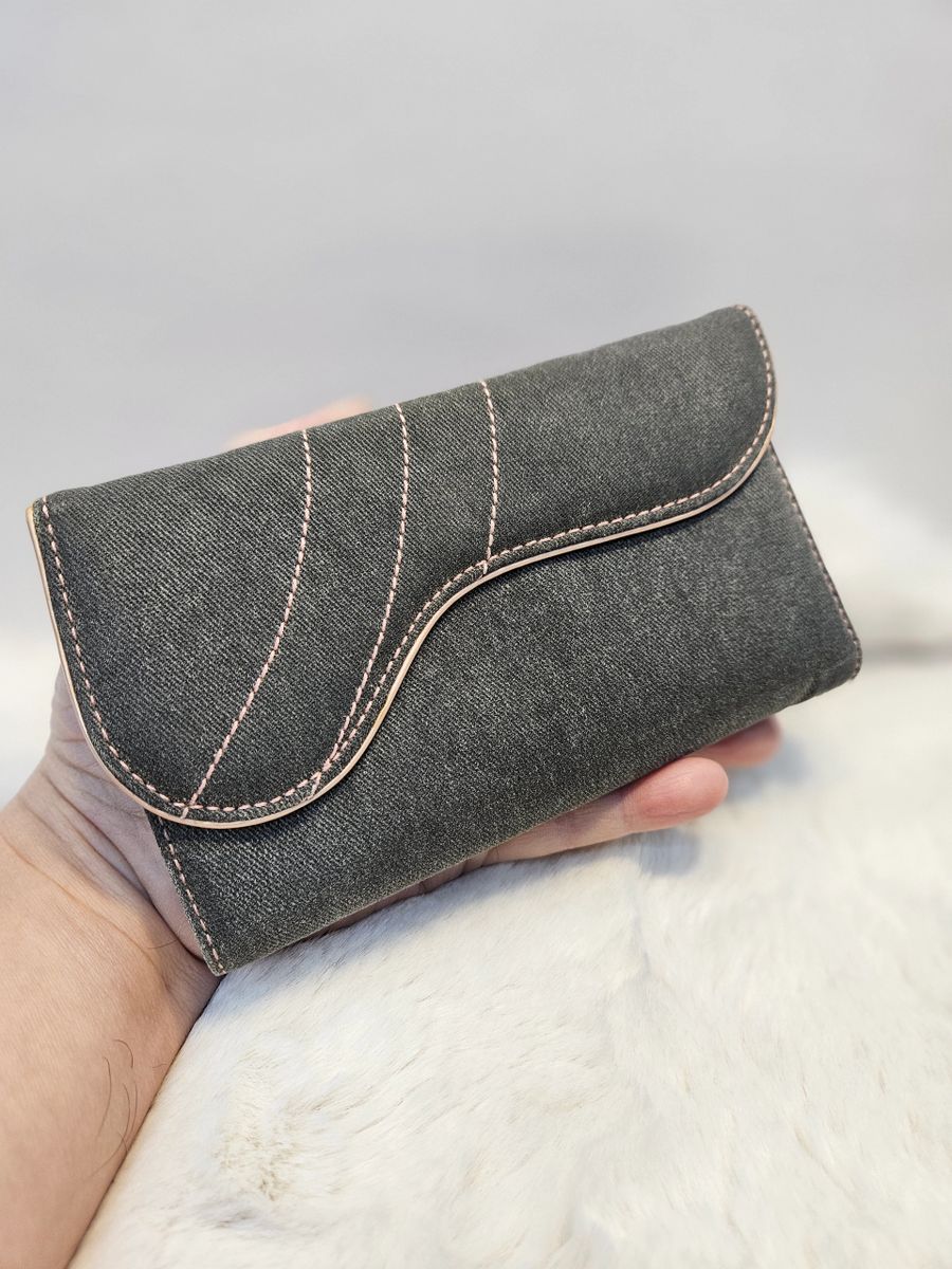 Dior Saddle Denim Long wallet