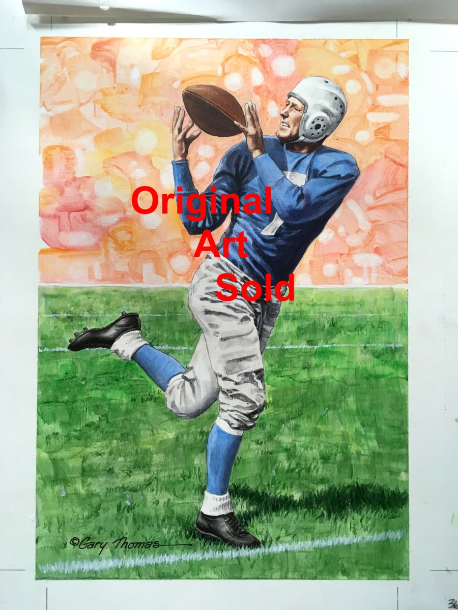 SOLD - Earl "Dutch" Clark - The Original Art used for the Goal Line Art ...