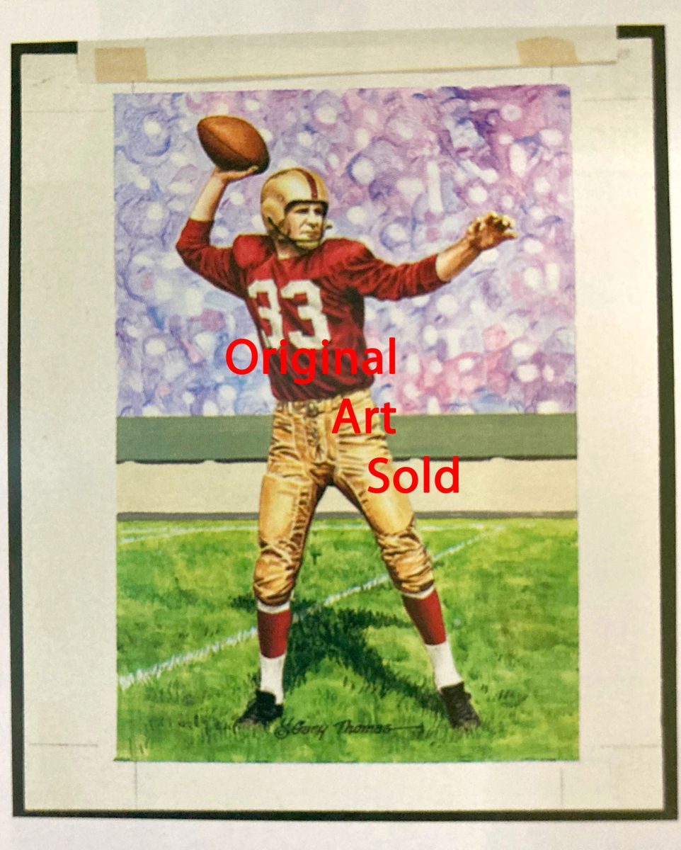 SOLD - Sammy Baugh - The Original Art used for the Goal Line Art Cards