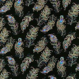 Peacock Flourish - Floating Feathers - Wideback