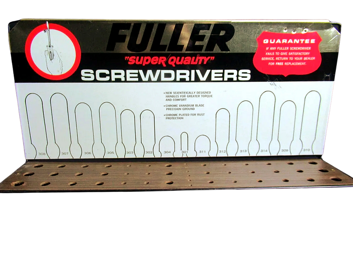 1970s Fuller Screwdrivers Hardware Store Metal Wall Fixture Advertising ...