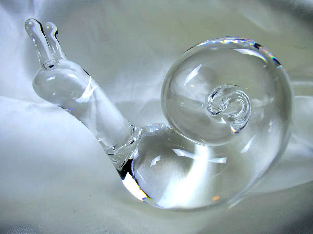 Vintage Steuben Signed Crystal Snail